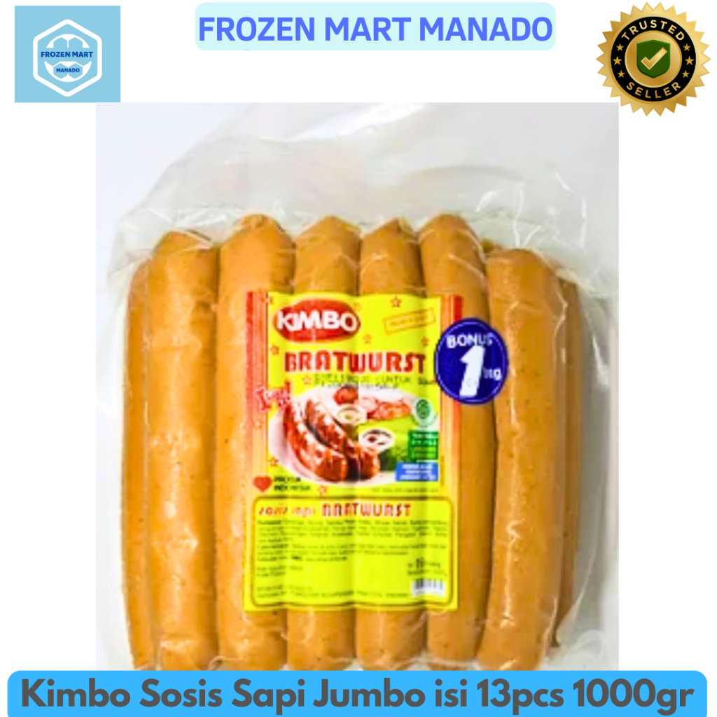 Jual Kimbo Sosis Sapi Jumbo isi 13pcs 1000gr - Frozen Mart Manado ...