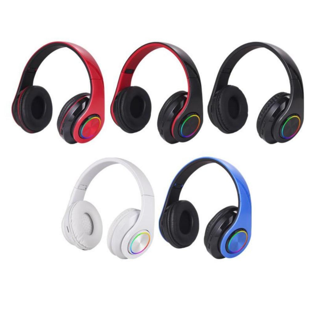 Jual B39 Headphone Wireless Bluetooth Colorful Light Pluggable Card ...