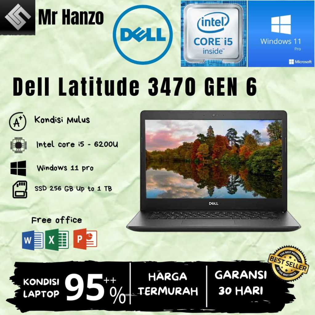 Jual DELL LATITUDE 3470 CORE I5 GEN 6 | 8GB | 256GB | 14 INCH | WIN PRO ...