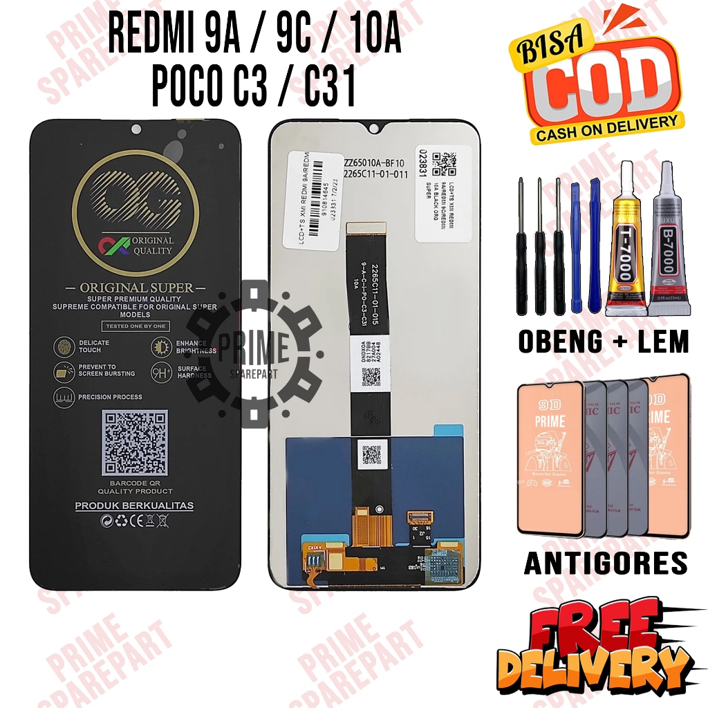 Jual Lcd Touchscreen REDMI 9A / 9C / 10A / POCO C3 / C31 Original Oem Lcd Fullset | Shopee Indonesia