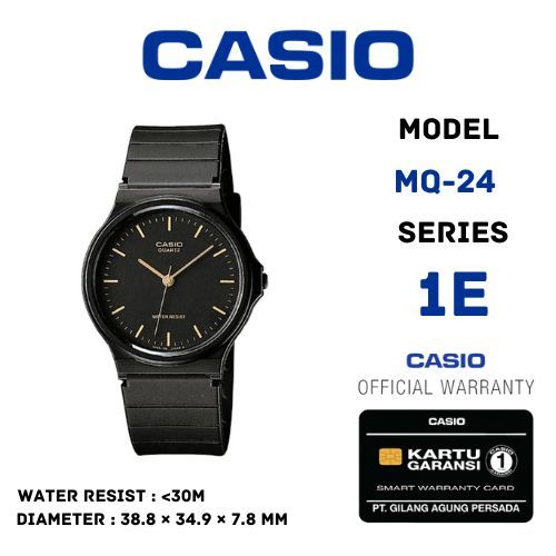 Jual Casio General MQ24 / MQ-24-1E Jam Tangan Unisex Analog Karet warna Hitam | Shopee Indonesia