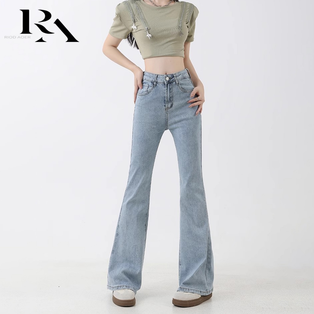 Jual RIOD AOER R63 Highwaist Stretch Cutbray Jeans Wanita Seksi Flare ...