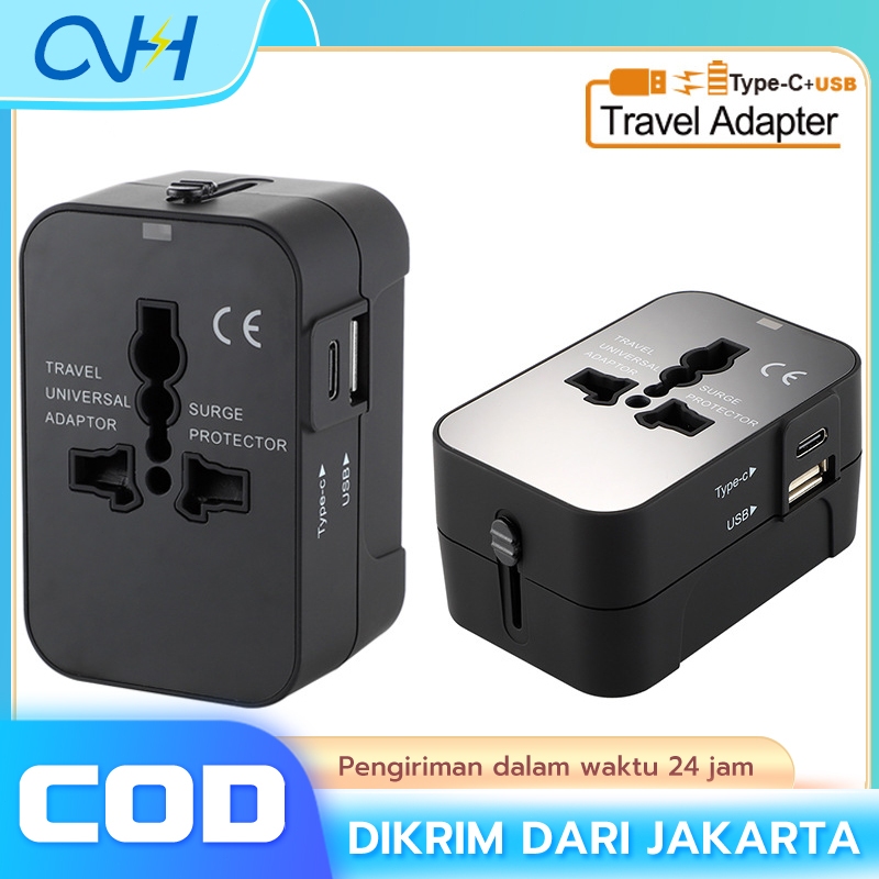 Jual UNIVERSAL TRAVEL Adaptor Traveling Colokan Internasional USB ...
