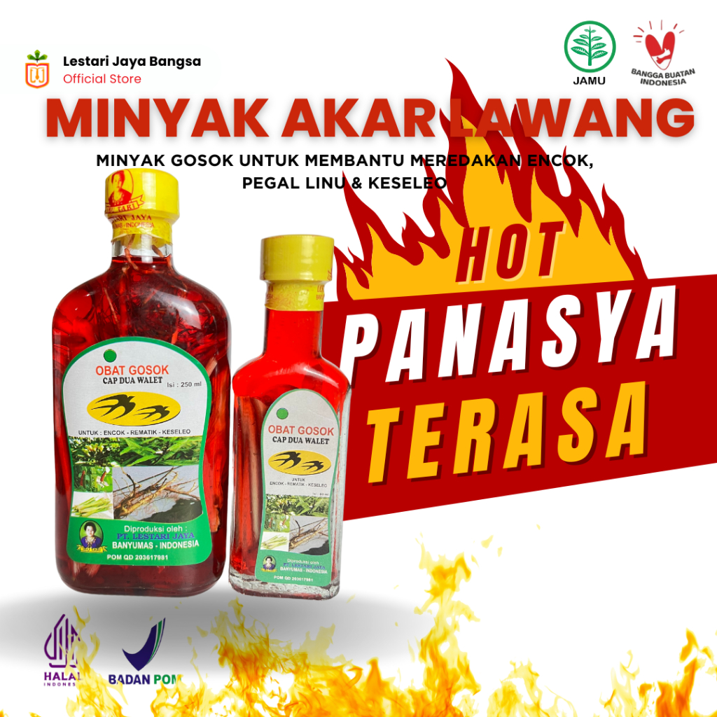 Jual Minyak Gosok Akar Lawang Dua Walet Asli Lestari Jaya Bangsa Pegal ...