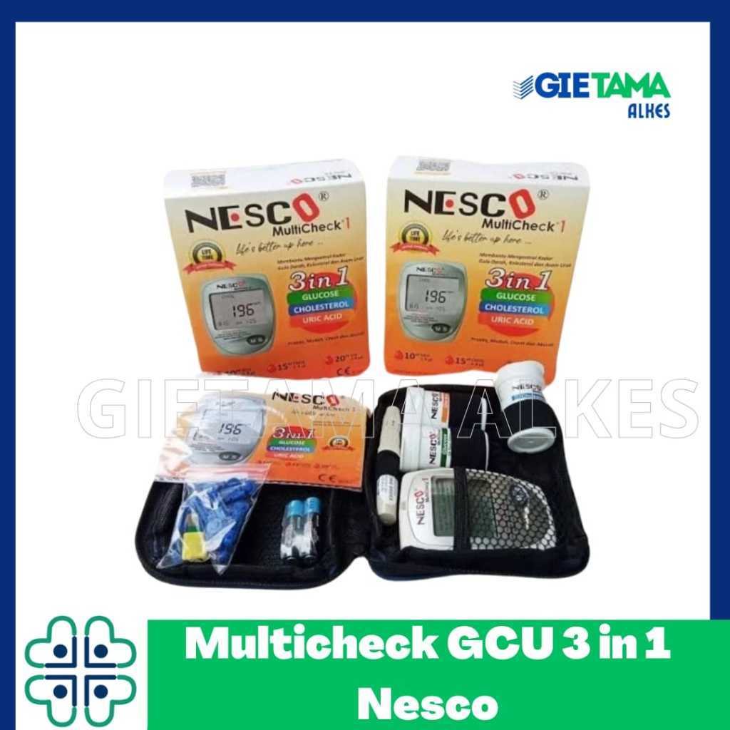 Jual Alat Nesco Multicheck GCU 3 in 1 cek gula darah, kolesterol dan ...