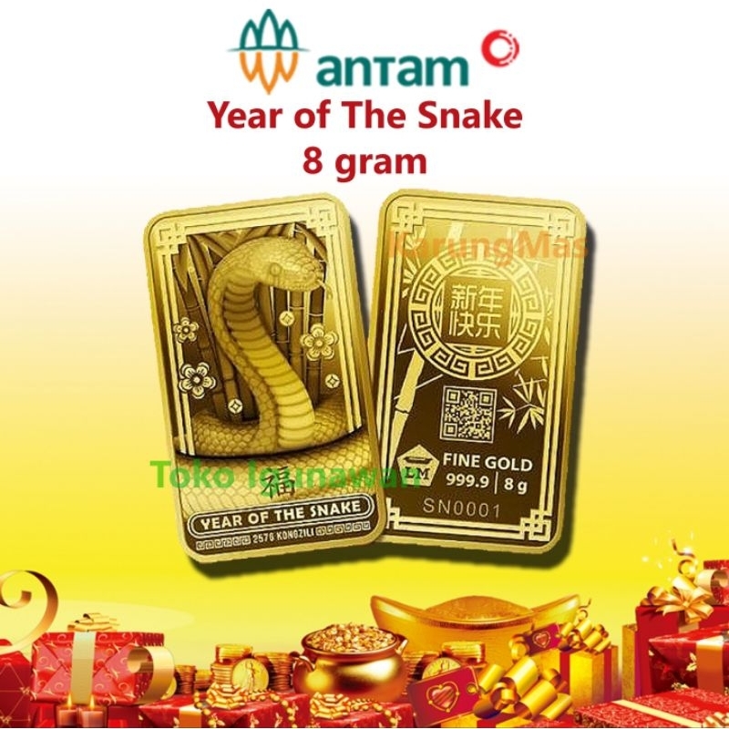 Jual Logam Mulia Emas ANTAM 8 gr Imlek Shio Ular Year Of The Snake Gift ...