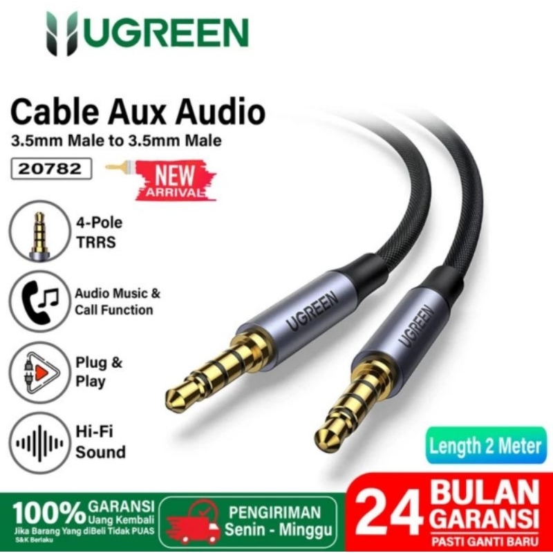 Jual Ugreen 3,5mm Male to Male Aux Stereo Speaker Jack Nilon 2M - 20728 ...