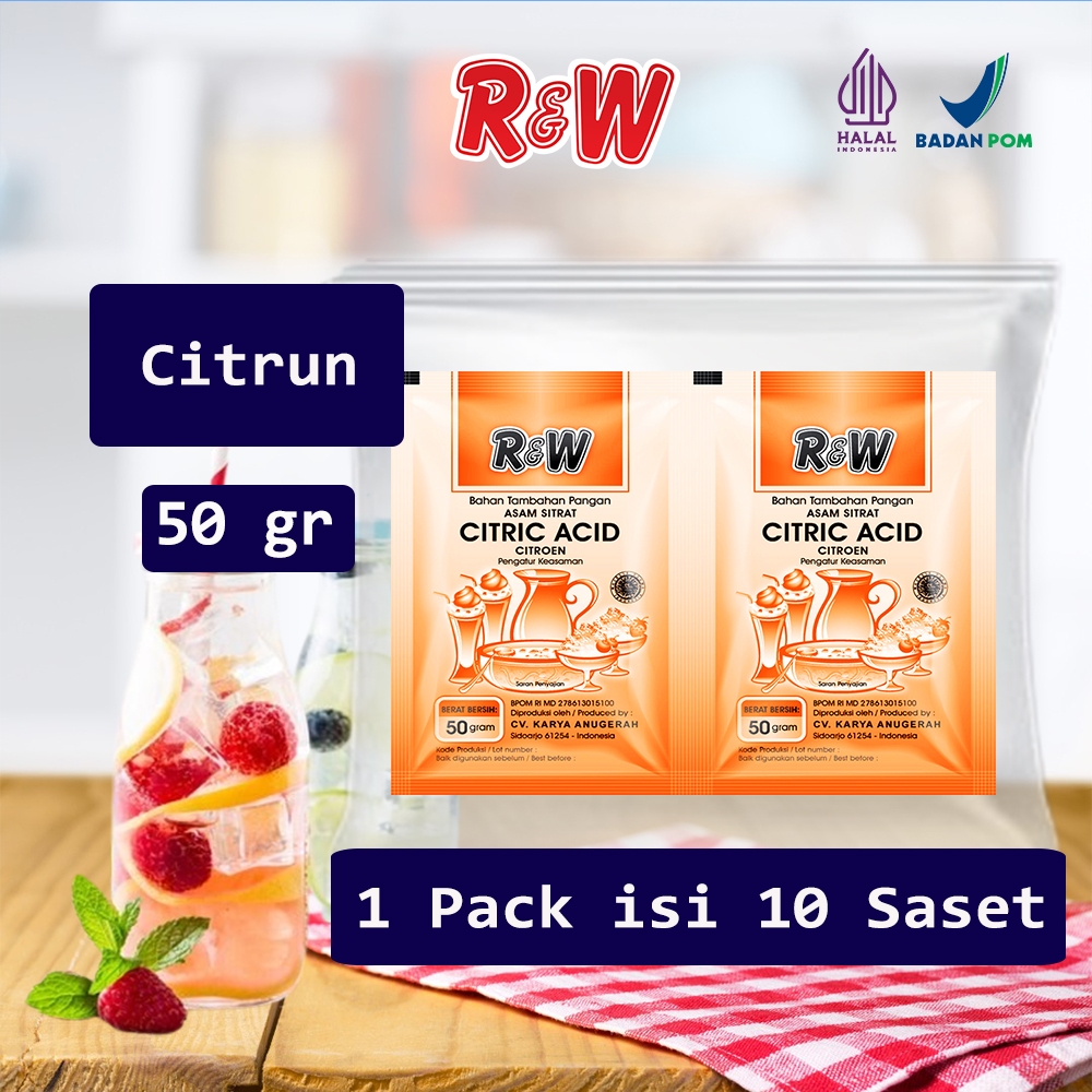 Jual Citric Sitrun Citrun Acid Asam Sitrat Rajawali R&W RW 50 g 1 Pack ...