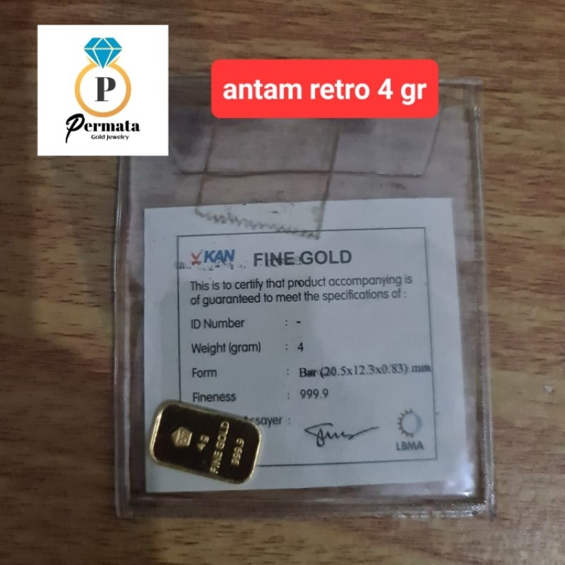 Jual Lm Antam Retro 4 gram tegak/Dinar 999'9% | Shopee Indonesia