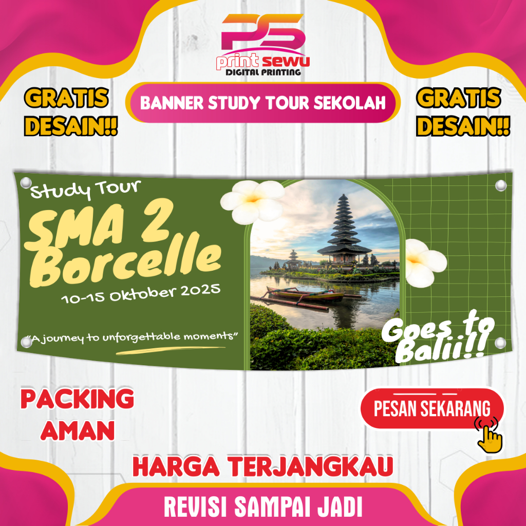 Jual CETAK BANNER/SPANDUK TEMA ACARA STUDY TOUR | BANNER CUSTOM | BISA ...
