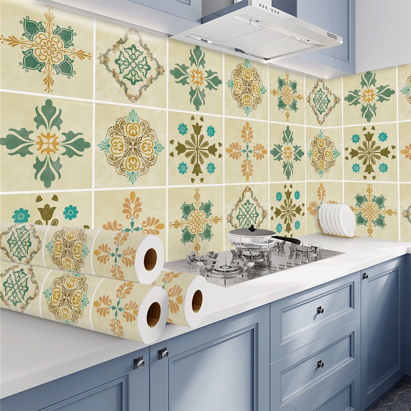 Jual wallpaper dapur anti minyak dan panas 60 cm * 6 meter stiker ...