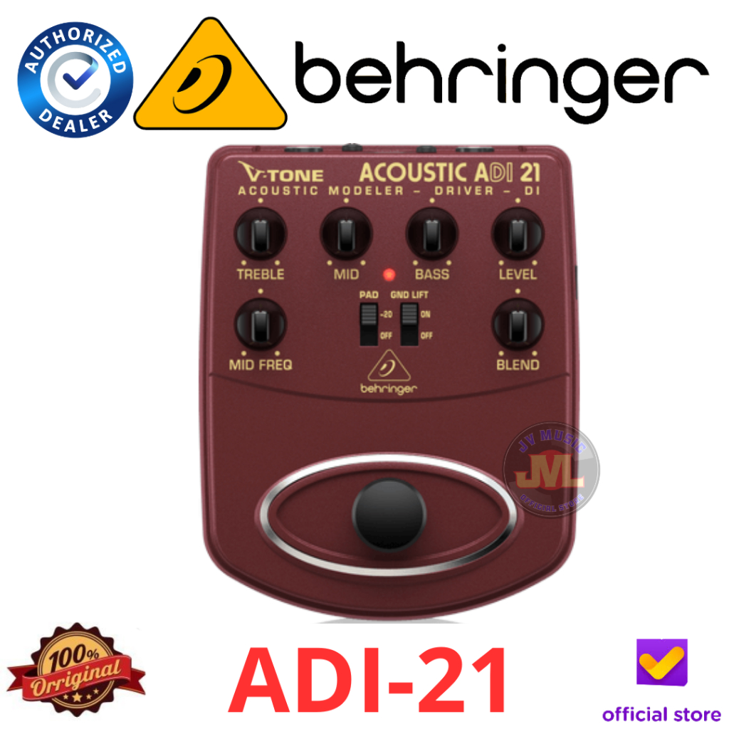 Jual Behringer ADI21 Acoustic Amp Modeler/Direct Recording Preamp/DI ...