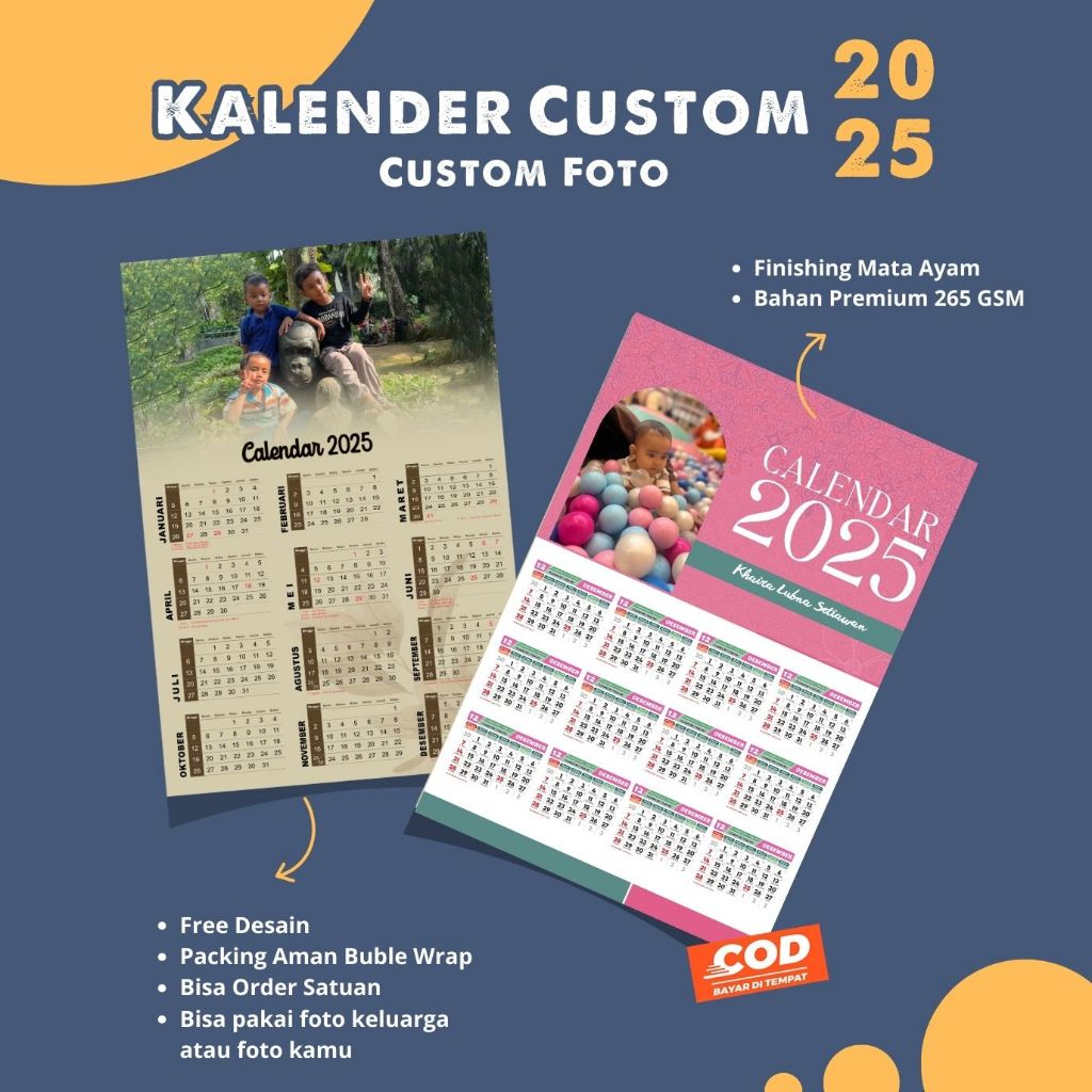 Jual Cetak kalender custom 2025 free desain | kalender 2025 | kalender ...