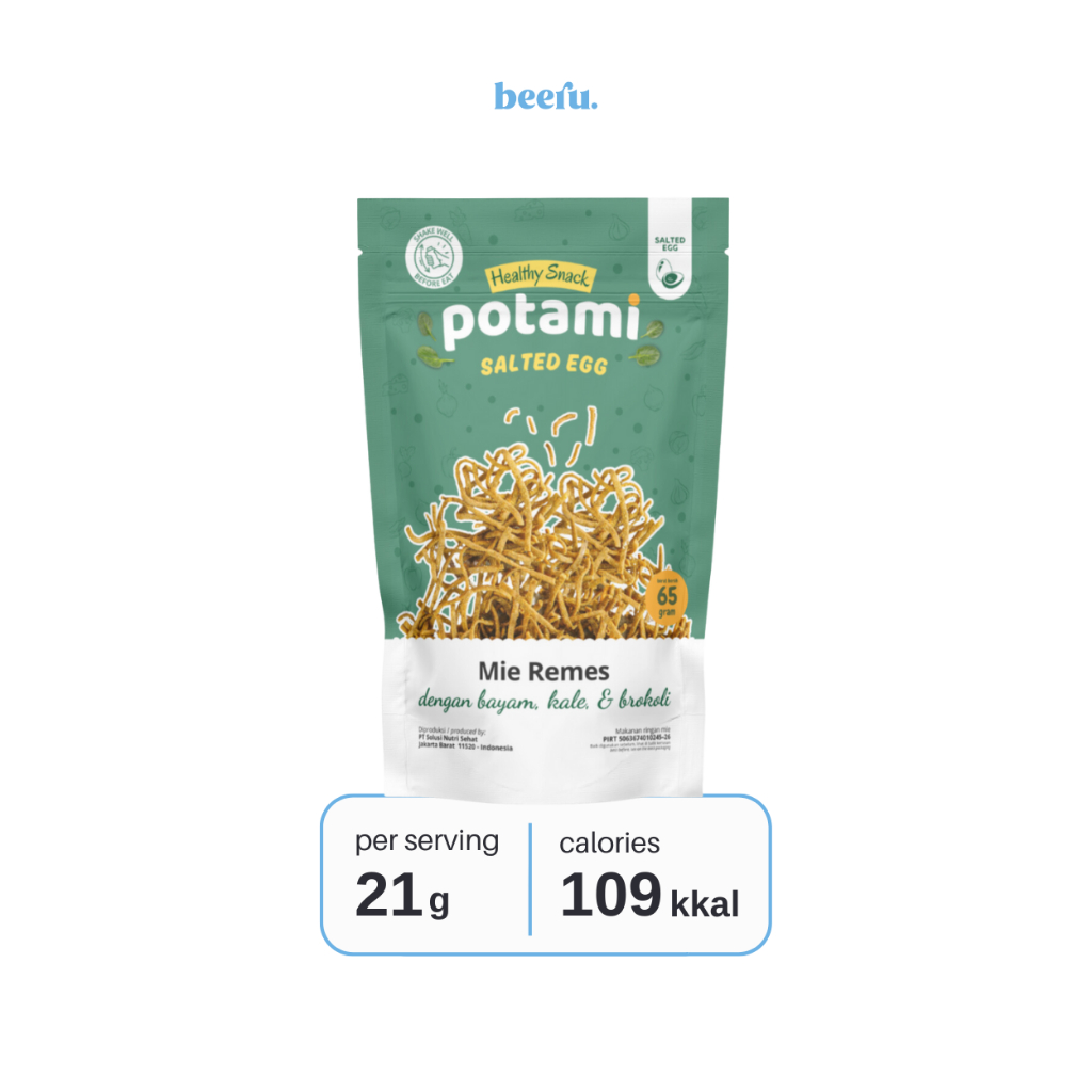 Jual Potami Mie Remes Salted Egg 65gr | Shopee Indonesia