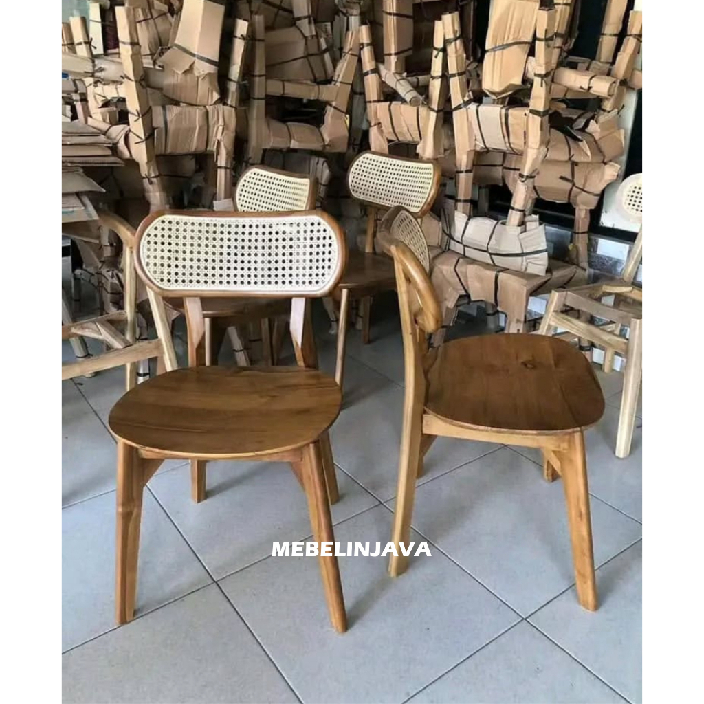 Jual Kursi Makan Cafe Kacang - Kursi Restoran Kayu Jati - Kursi Dekorasi Minimalis - Kursi Rotan ...