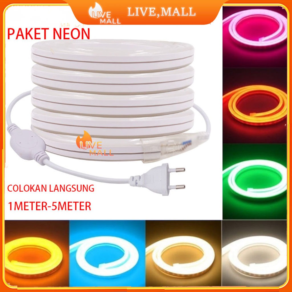 Jual Paket Lampu Neon Fleksibel220v 1m 2m 3m 4m 5m 5 meter Tinggal ...