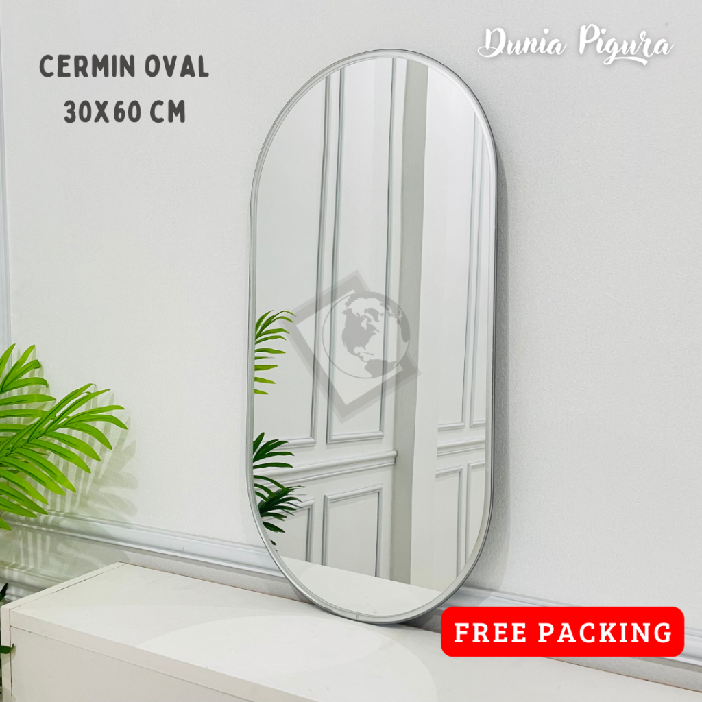 Jual Cermin Oval Kapsul Dinding Gantung Aesthetic 60 x 30cm - Kaca ...