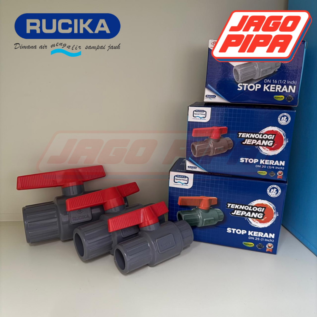 Jual Rucika Ball Valve 3/4 Inch DN 20 Stop Keran Fitting PVC 3/4 ...