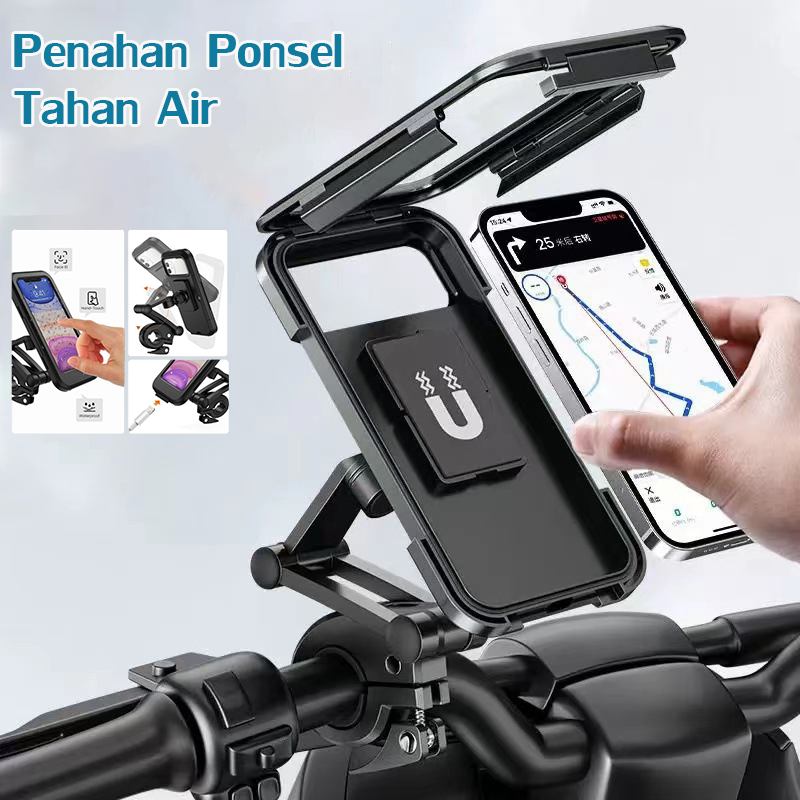 Jual Holder Hp Motor Waterproof Anti Air Kuat Kokoh Untuk Pemasangan Di Stang Motor / Tempat HP ...