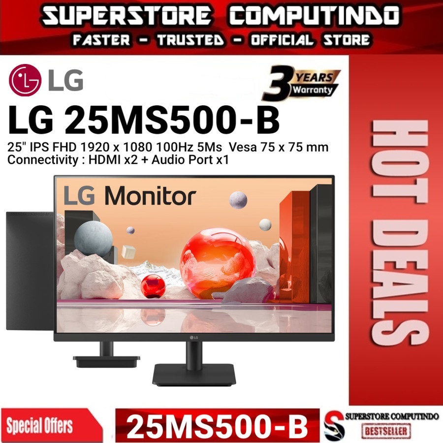 Jual Monitor LED LG 25MS500-B 25'' IPS FHD 1920X1080 100Hz VESA Slim ...