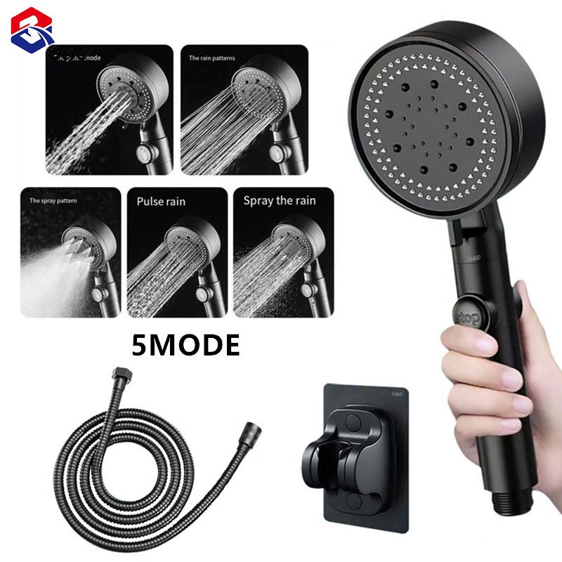 Jual DGC Shower Kamar Mandi Hitam 5 Mode Portable Kamar Mandi Shower Set 3In 1 Kepala Shower Set ...