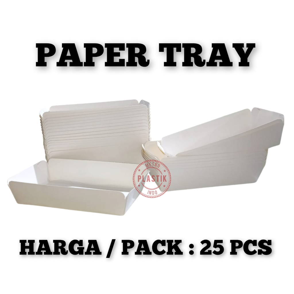 Jual Paper Tray / Food Tray Ukuran M L Isi 25pcs / Piring Kertas Food ...