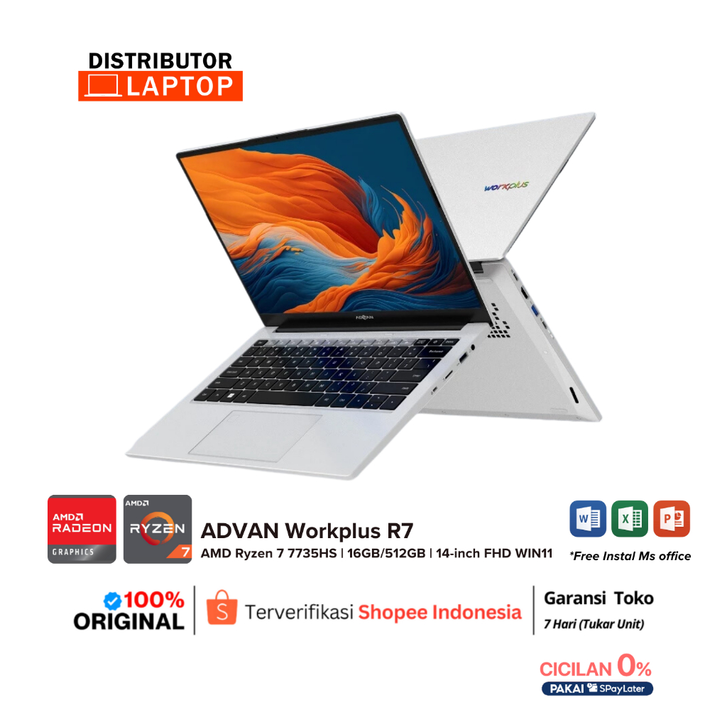 Jual [ PROMO ] ADVAN Workplus AMD R7 7735HS 16GB 512GB 14" FHD IPS ...