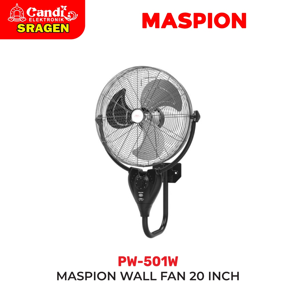 Jual MASPION Power Wall Fan Kipas Angin Dinding 20 Inch - PW-501 W ...