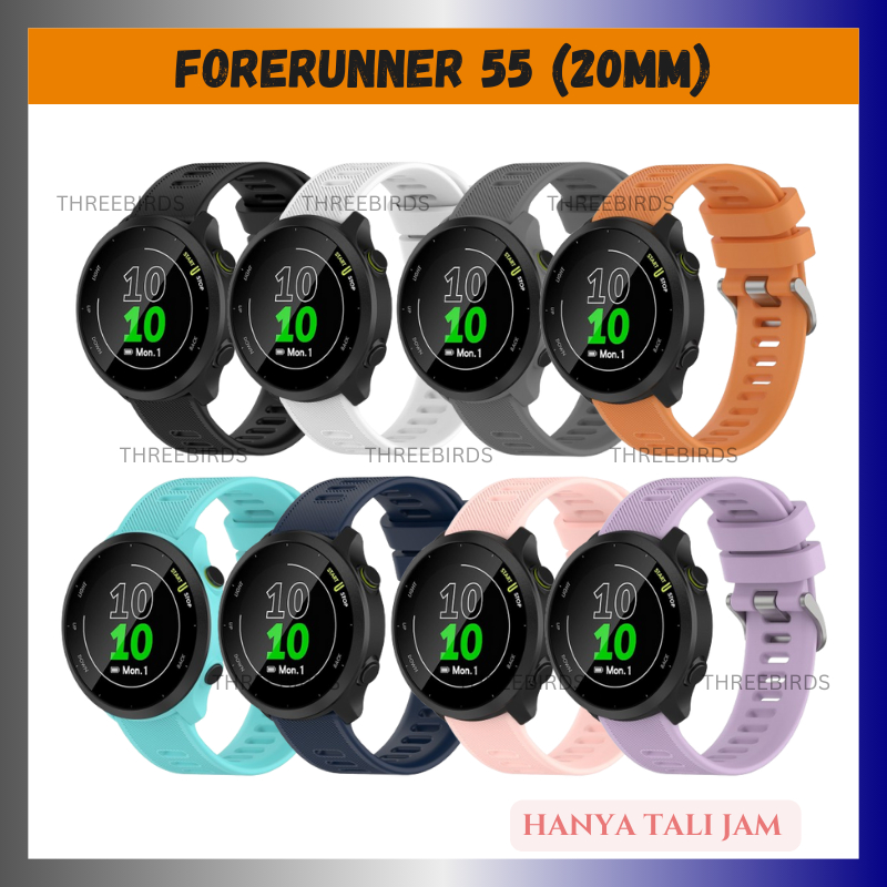 Jual Strap Premium Rubber 20mm Garmin Forerunner 55 OFFICIAL BUCKLE ...