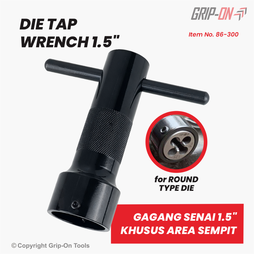 Jual Grip-On Die Tap Wrench – Grip-On Gagang Senai – Dudukan Mata Senai Bundar Derat Luar Ukuran ...
