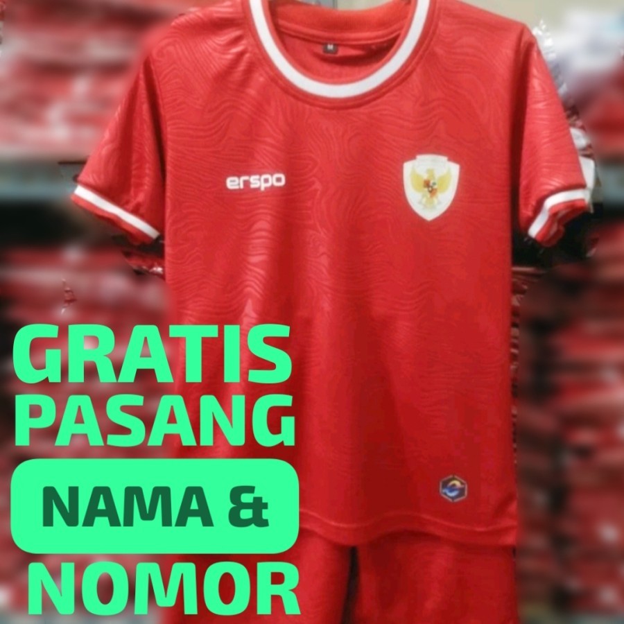Jual JERSEY TIMNAS ANAK 2024 SETELAN 3R5P0 GRATIS NAMESET | Shopee Indonesia
