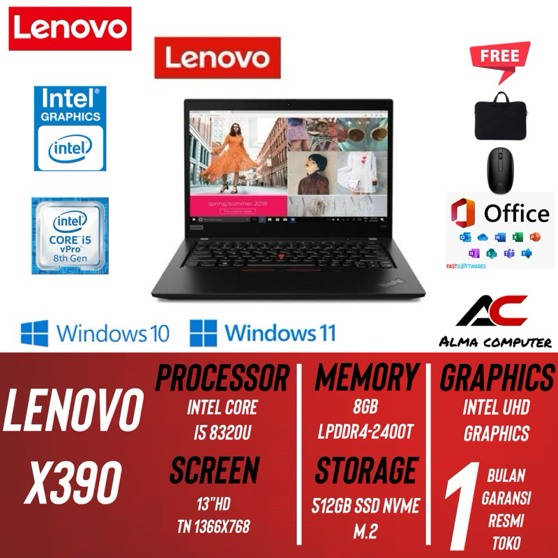 Jual Laptop Lenovo Thinkpad x390 Core i5 Gen 8 Ram 16gb Ssd 256GB up To ...