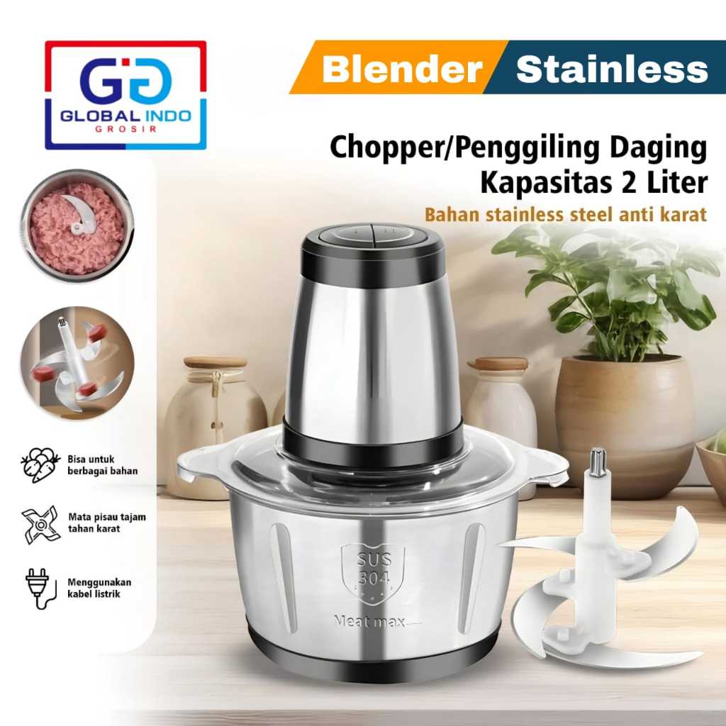 Jual Blender Daging Stainless SNI 2 Liter 2 Mode Penggiling Daging ...