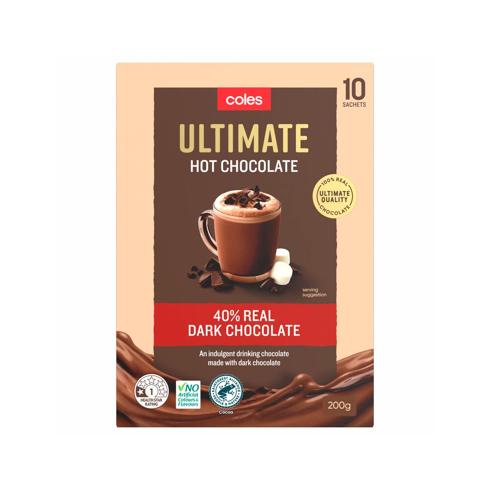 Jual Coles Ultimate Hot Chocolate 10 Pack | 200g Australia | Shopee ...