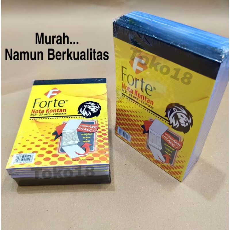 Jual 1 Pak Nota Kontan Kecil 2 Ply & 1 Ply(Isi 10 Buku)Forte | Shopee ...