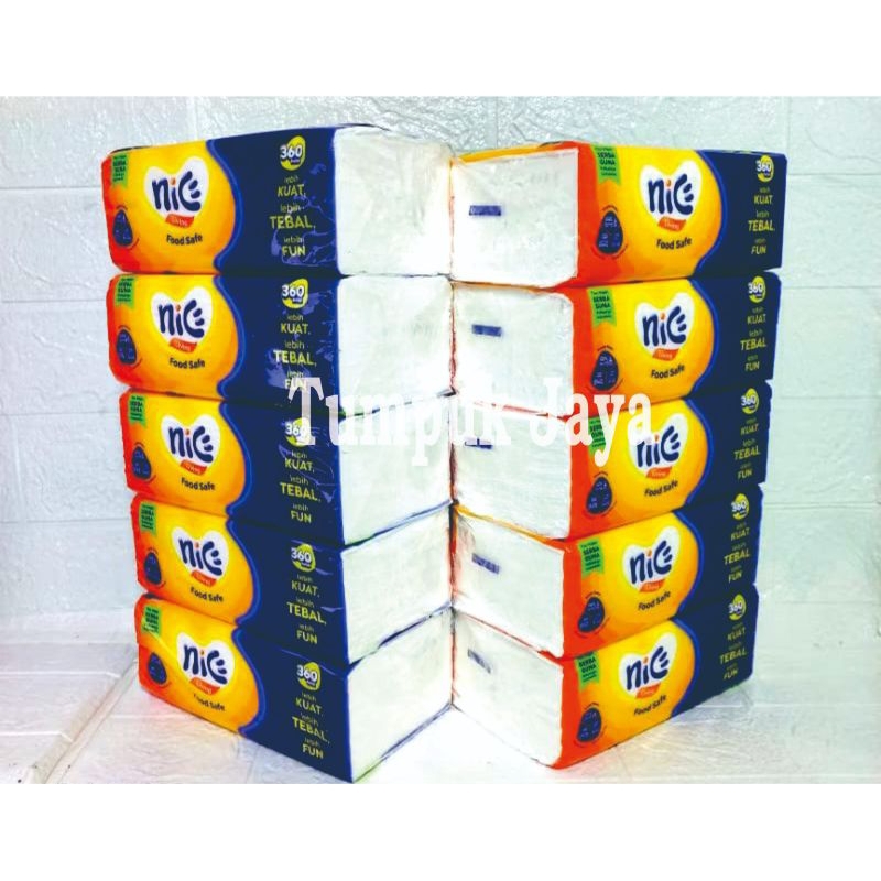 Jual (Termurah) TISU NICE 10 PAK ISI 360 LEMBAR / HELAI 180 SHEET TEBAL ...