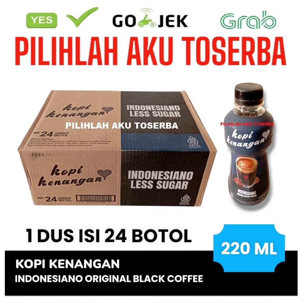 Jual KOPI KENANGAN INDONESIANO BLACK COFFEE LESS SUGAR 220 ml - ( 1 DUS ...