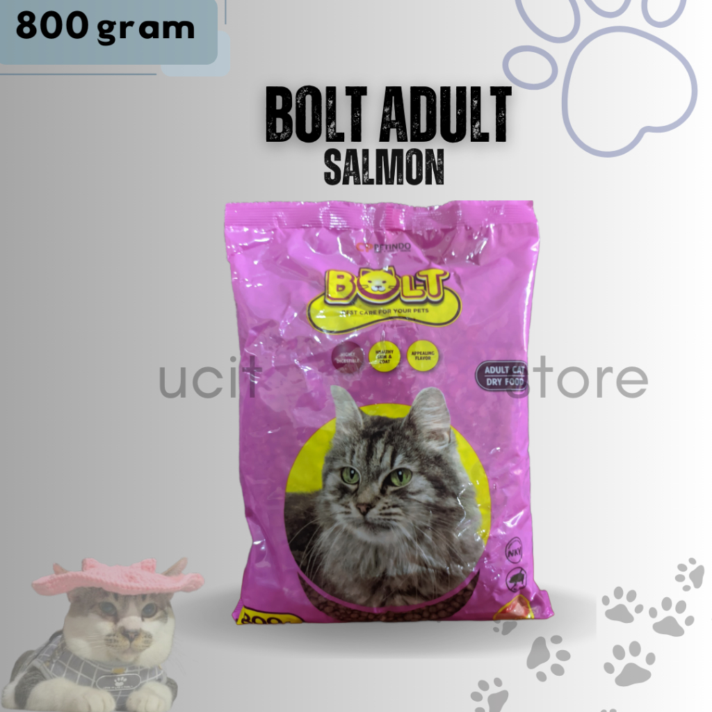 Jual Bolt Adult Salmon Freshpack 800 gram " Dry Food Cat" | Shopee ...
