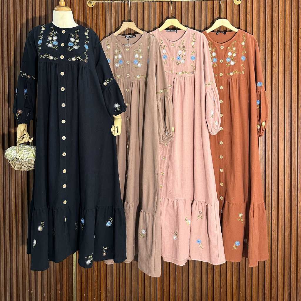 Jual Vannia Midi Dress Gamis casual ala korean gamis kekinian gamis ...