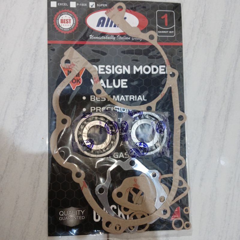 Jual set paket belah laker bearing kruk as kecil dan paking vespa super ...