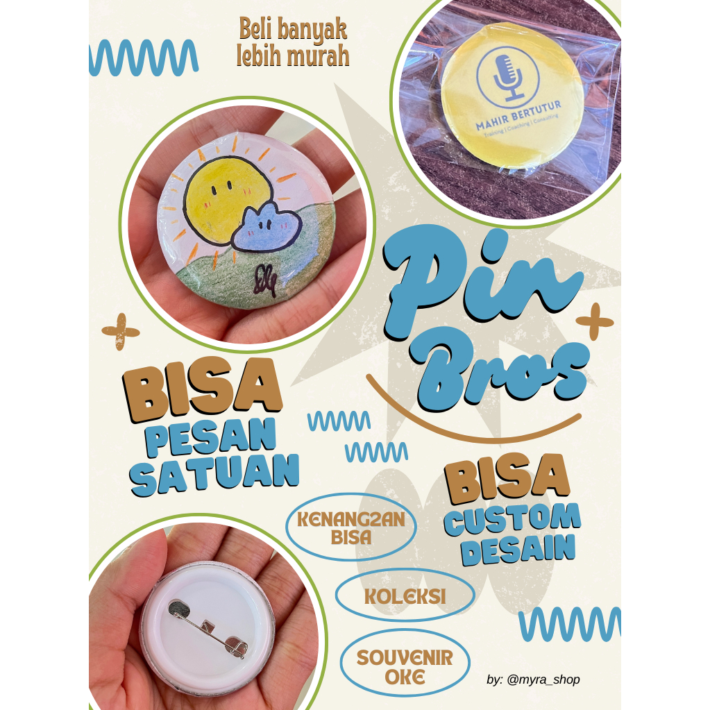 Jual Cetak Pin/Bross Custom Ukuran 44mm | Sehari Jadi InsyaaAllah ...