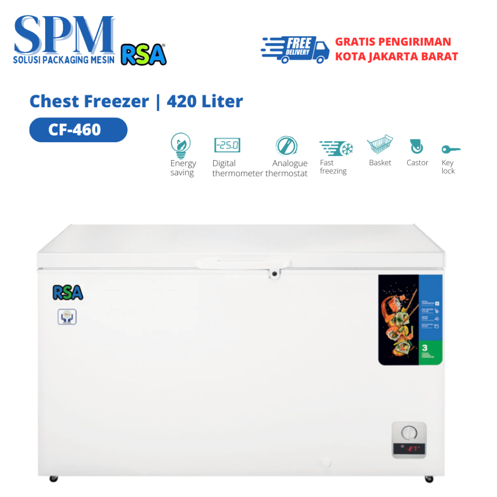 Jual RSA CF 460 CHEST FREEZER BOX 420 L LEMARI PEMBEKU 420 LITER CF-460 ...