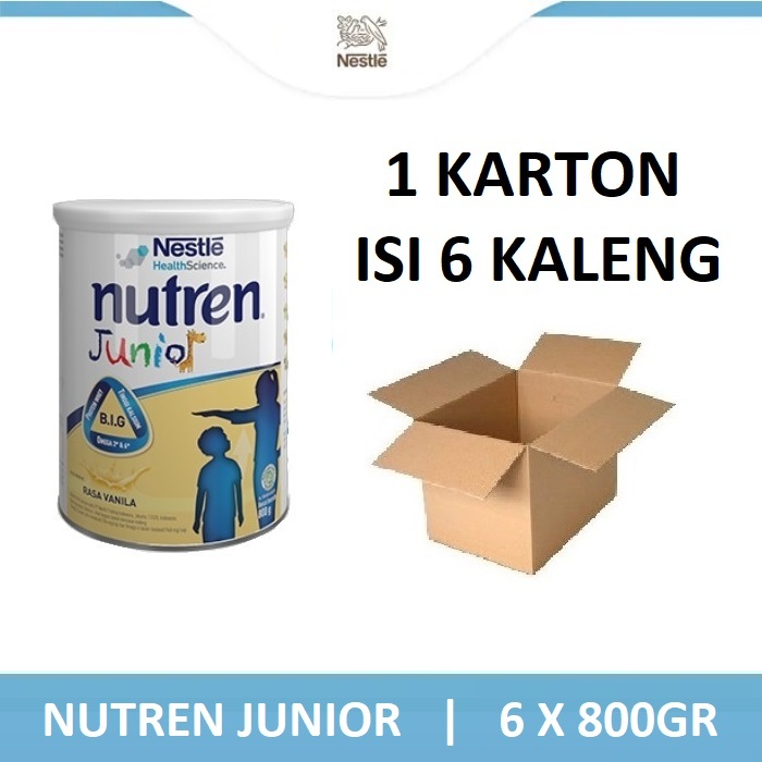 Jual NUTREN JUNIOR 800 gr (1 KARTON ISI 6 KALENG) Susu untuk anak usia ...