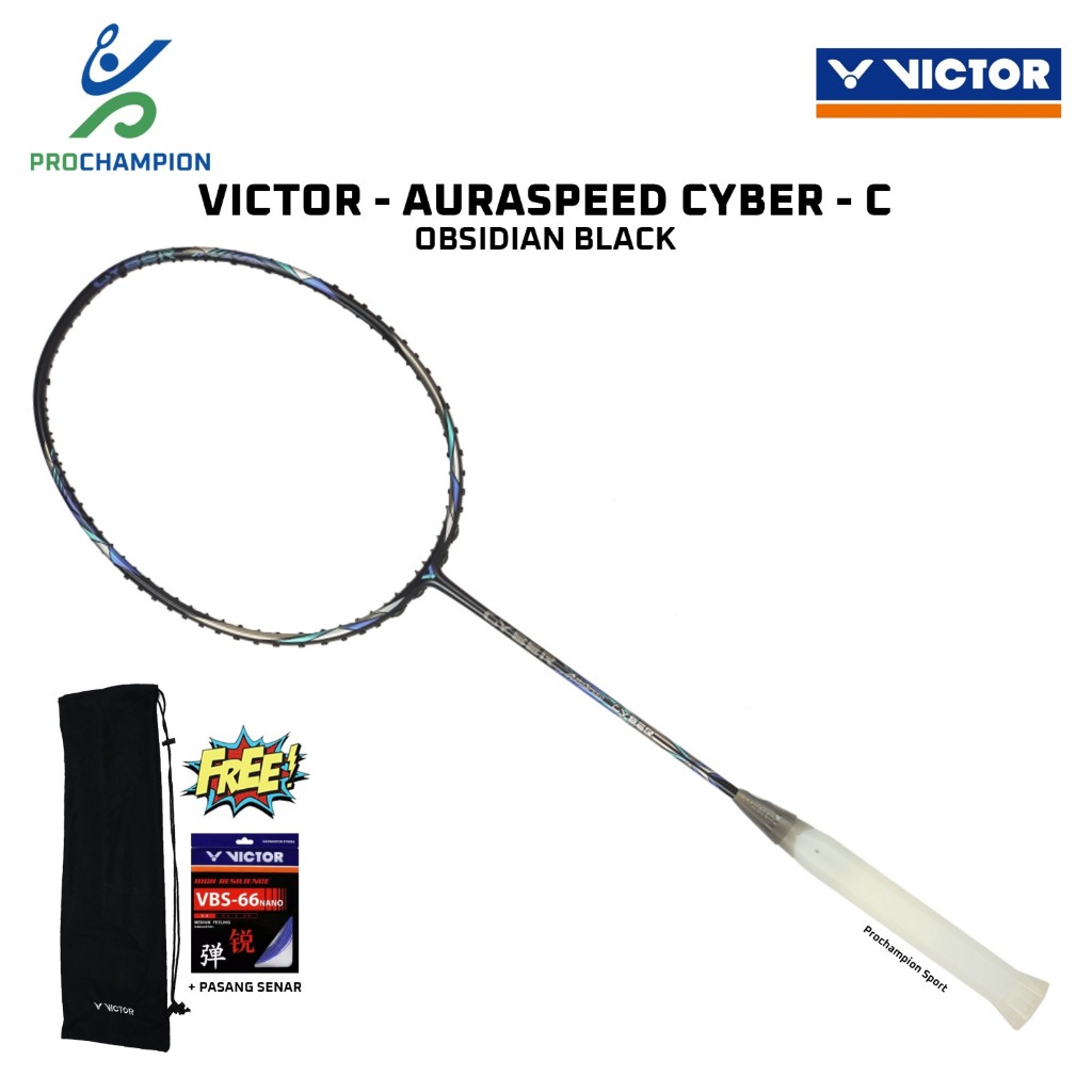 Jual Raket Badminton Victor Auraspeed ARS Cyber C Obsidian Black ...