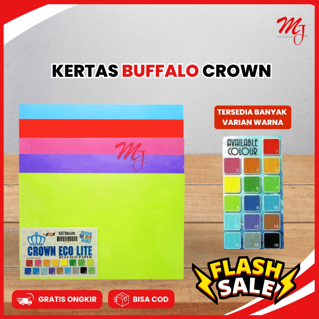 Jual (100 lembar) CROWN KERTAS BUFFALO POLOS Merah/Hijau GOLD – Craft ...