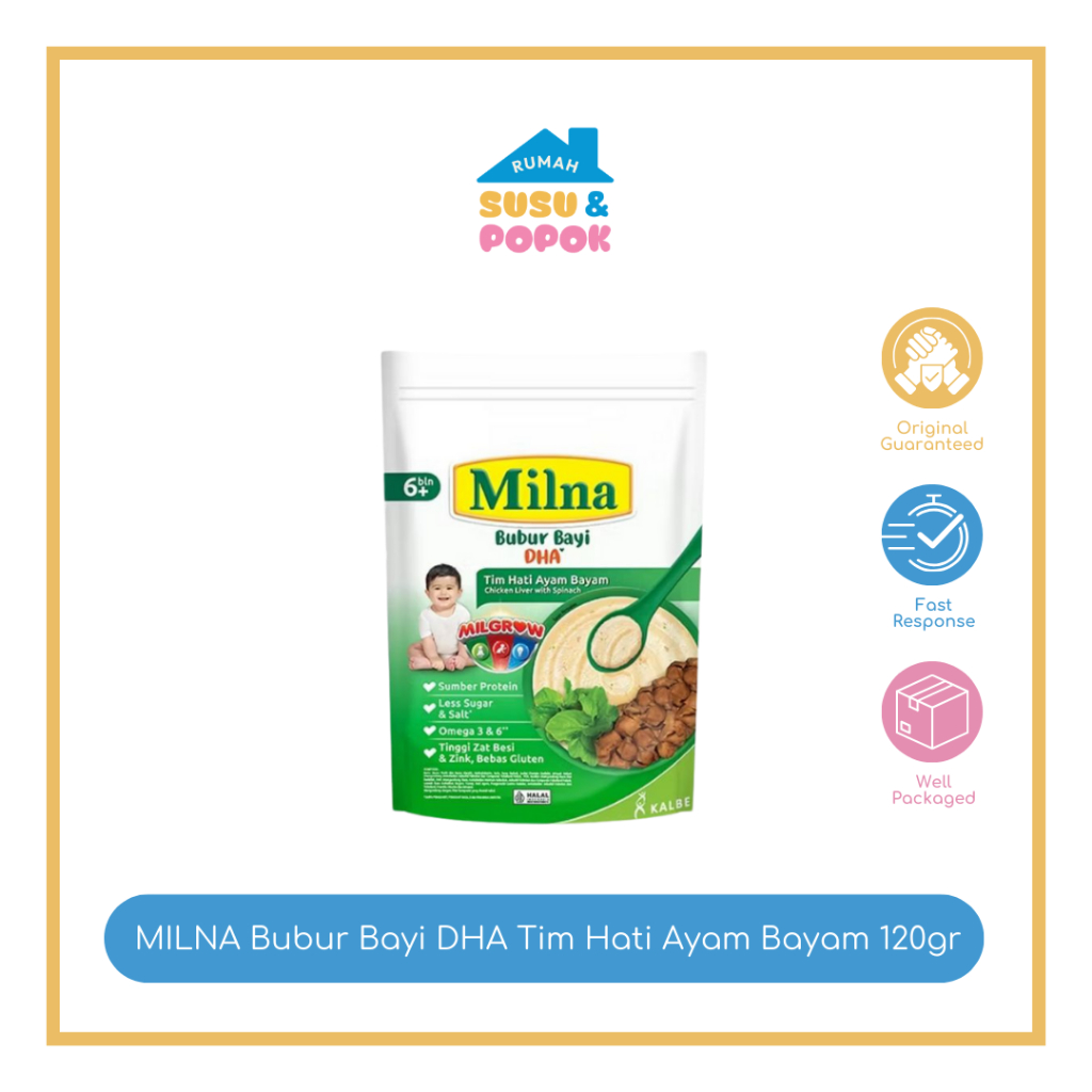 Jual MILNA Bubur Bayi DHA Tim Hati Ayam Bayam 120gr | Shopee Indonesia