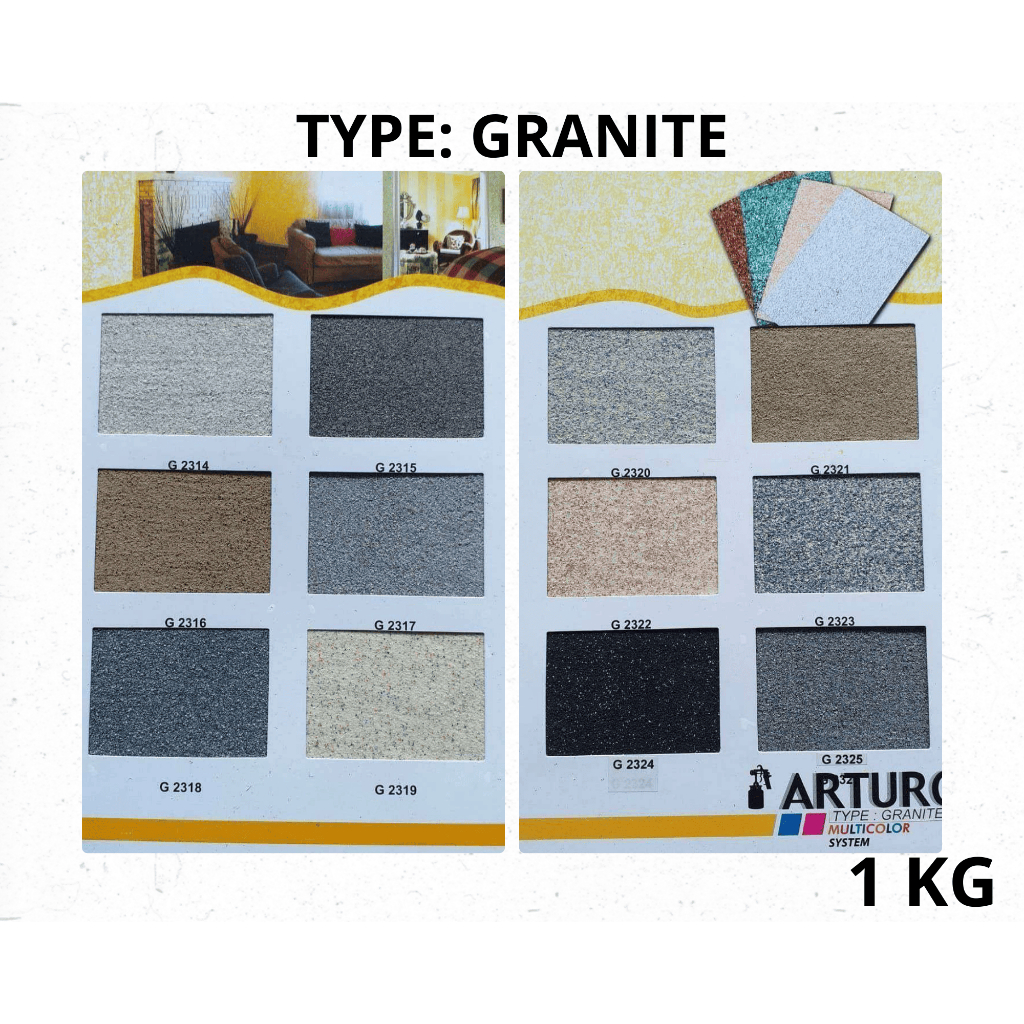 Jual ARTURO Cat Texture Type Granite 1 KG (KLG) - FREE 1 Kape | Shopee ...