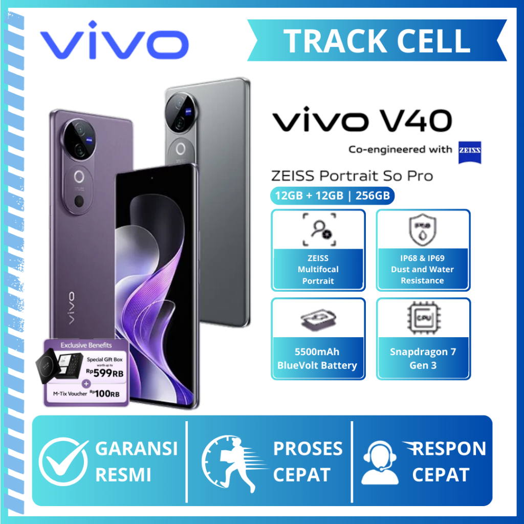 Jual Vivo V40 5G 12/256GB [+12GB Extended RAM] ZEISS Professional Portrait Garansi Resmi Vivo ...