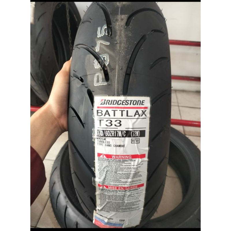 Jual BAN LUAR MOTOR T33 R BATTLAX UKURAN 170/60-17 TUBELESS TL TAHUN ...