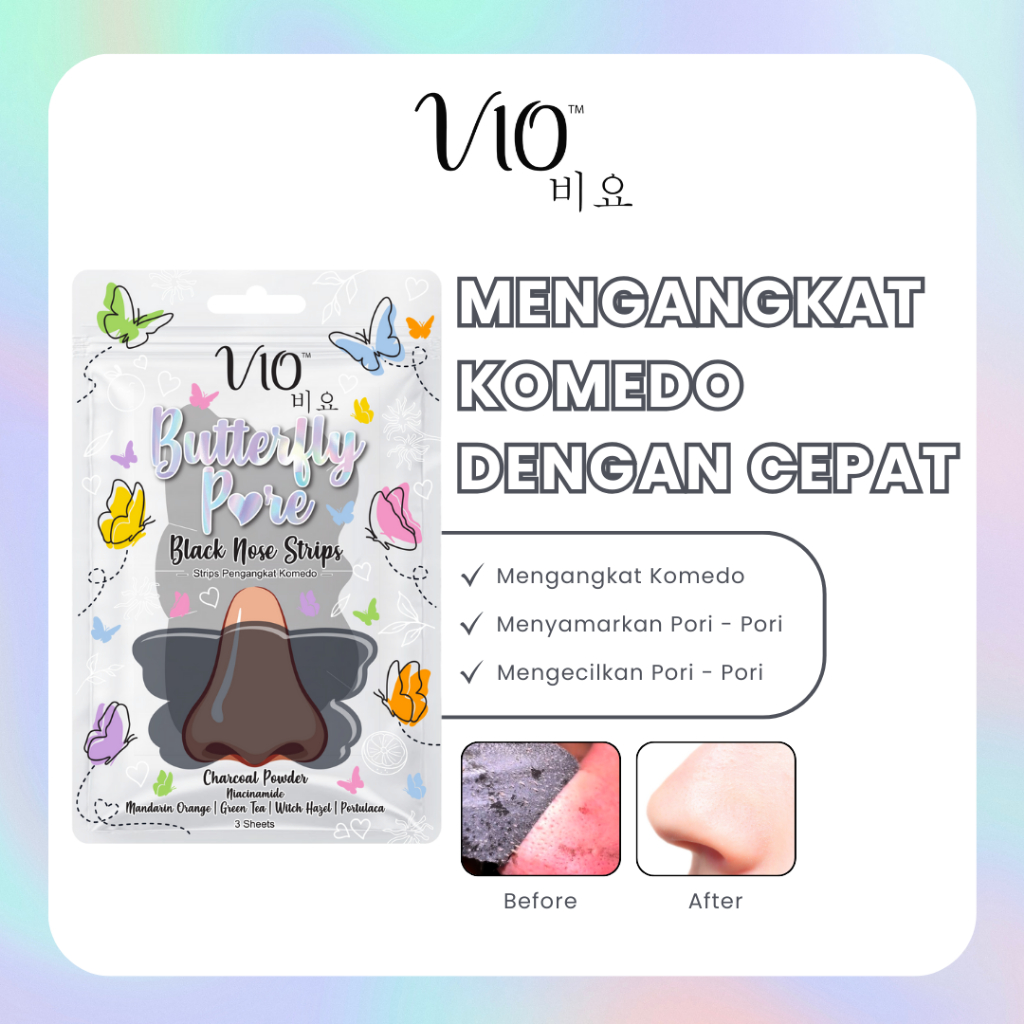 Jual 【Ampuh Angkat Komedo】 Vio Butterfly Nose Strips - 3 Sheets, Angkat ...